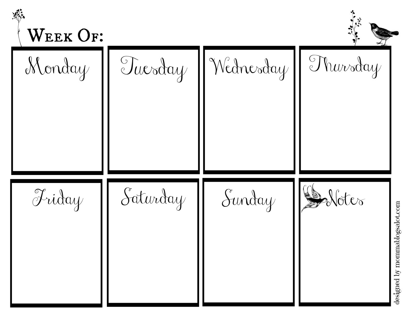 DIY Weekly Dry Erase Calendar (Free Printable) – Mommablogsalot